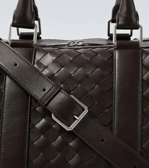 Bottega Veneta Intrecciato Leather Duffel Bag - Brown