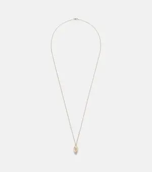 PERSEE 9kt Yellow Locket Necklace With Diamonds