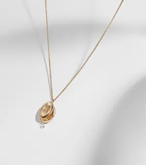 PERSEE 9kt Yellow Locket Necklace With Diamonds