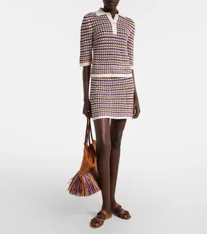 ERES Open-knit Cotton-blend Mini Skirt - Multicoloured
