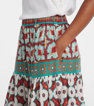 La DoubleJ Big Printed Tiered Cotton Maxi Skirt