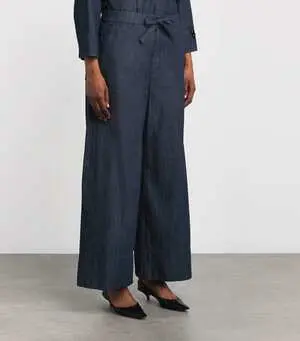 Max Mara Drawstring Detail Wide-leg Jeans