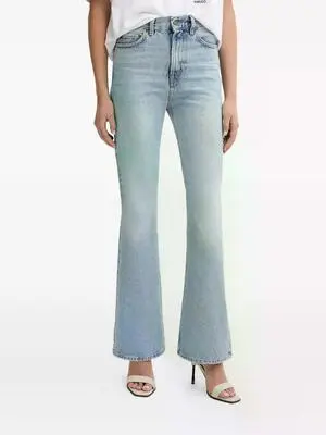 Fiorucci Flared Jeans With Heart Detail - Blue
