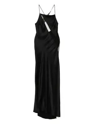 Kiki De Montparnasse Silk Maxi Dress With Polka Dot Embroidery