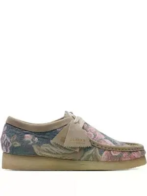 Clarks Floral Pattern Derby Shoes - Grey