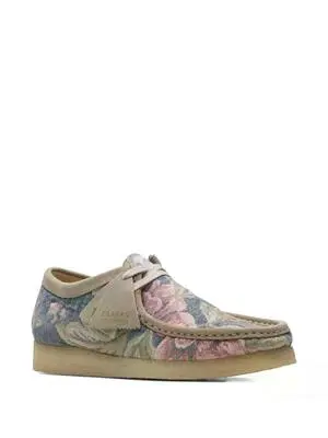 Clarks Floral Pattern Derby Shoes - Grey