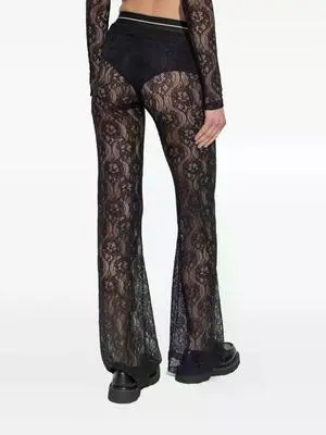 Palm Angels Floral Lace Wide Leg Trousers