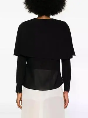 Chloé Cape Attachment Silk Georgette Crepe Shirt