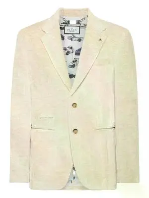 Philipp Plein Embroidered Corduroy Blazer - Neutrals