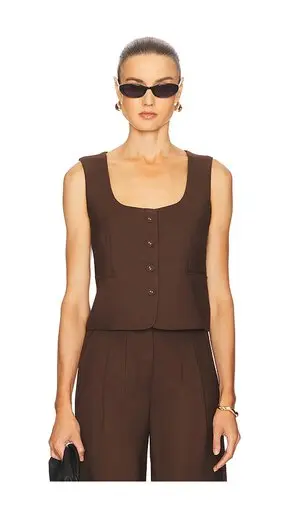 WeWoreWhat Scoop Tailored Vest - Brown