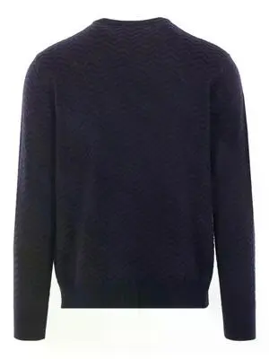 Giorgio Armani Chevron Pattern Wool Blend Sweater
