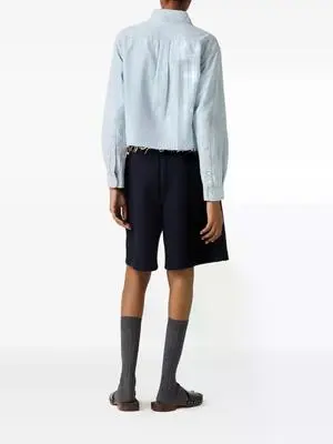 Miu Miu Striped Frayed-edge Shirt