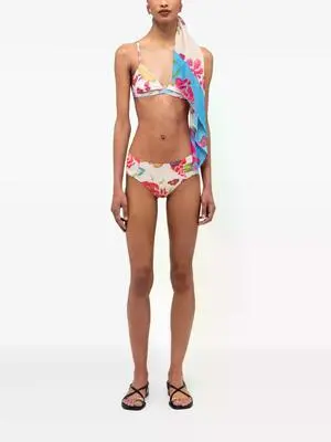 DONDE ESTEBAN Floral Print Triangle Bikini Top