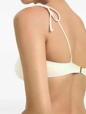 LA REVECHE Rose Embellished Bandeau Bikini Top