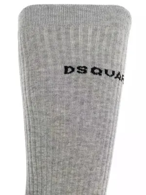 Dsquared2 Logo Embroidered Ribbed Socks