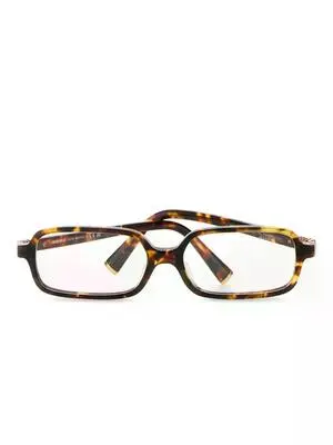 Miu Miu Rectangle Frame Glasses - Brown