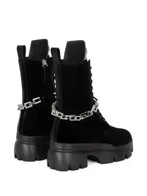 GIUSEPPE ZANOTTI Chain Detail Lace-up Boots