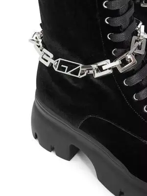GIUSEPPE ZANOTTI Chain Detail Lace-up Boots