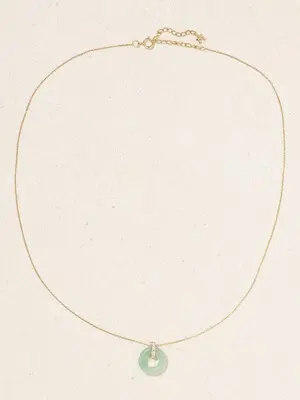 Mateo Donut 14-karat Jade And Diamond Necklace