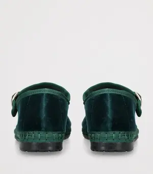 FLABELUS Velvet Leonor Mary Janes - Green
