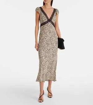 Rixo Iggy Embroidered Midi Dress - Multicoloured
