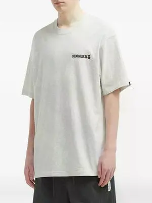 FINGERCROXX Logo-embroidered Cotton T-shirt - Grey
