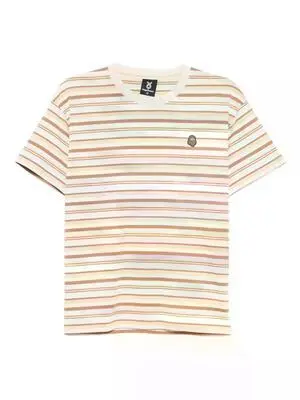 FINGERCROXX Horizontal-striped T-shirt - Neutrals