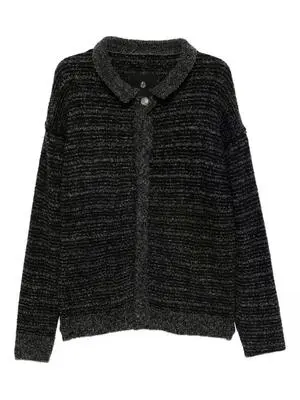 A BATHING APE Logo Embroidered Button-front Cardigan - Black