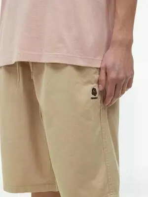 FINGERCROXX Embroidered Logo Cotton Shorts - Neutrals
