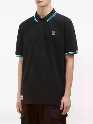 FINGERCROXX Embroidered Tipped Polo Shirt - Black