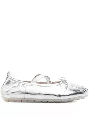 Simone Rocha Cross-strap Bow Ballet Flats - Silver