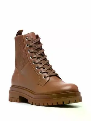 GIANVITO ROSSI Martis 20 Ribbed-detail Combat Boots