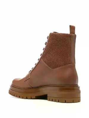 GIANVITO ROSSI Martis 20 Ribbed-detail Combat Boots