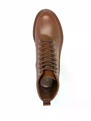 GIANVITO ROSSI Martis 20 Ribbed-detail Combat Boots