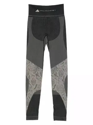 Adidas By Stella McCartney Panelled Snake Print Leggings - Black