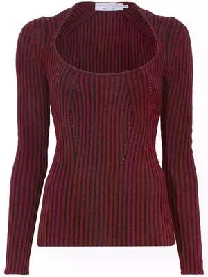 Proenza Schouler White Label Ribbed Knit Scoop Neck Jumper - Red