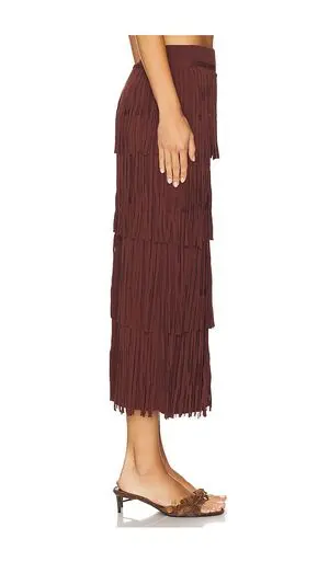 SIMONMILLER Za Za Knit Fringe Skirt - Brown