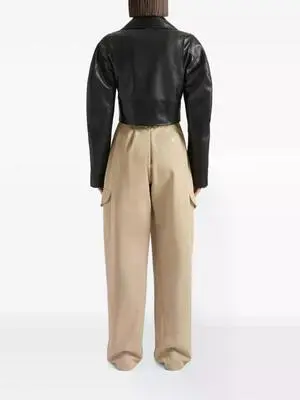 Givenchy Cropped Leather Jacket - Black