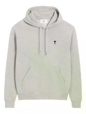 AMI Paris De Coeur Cotton Hoodie - Grey