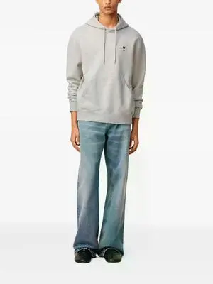 AMI Paris De Coeur Cotton Hoodie - Grey