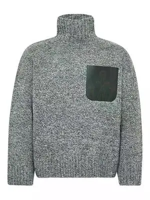 JW Anderson High Neck Leather Pocket Sweater - Grey