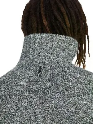 JW Anderson High Neck Leather Pocket Sweater - Grey