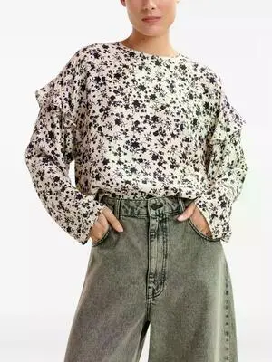 Essentiel Antwerp Floral Print Ruffle Blouse