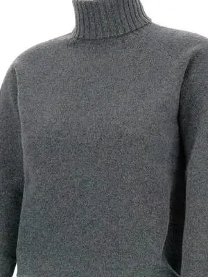 DRUMOHR Ribbed Turtleneck Lambswool Sweater - Grey