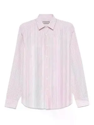 Canali Striped Cotton Shirt - Red