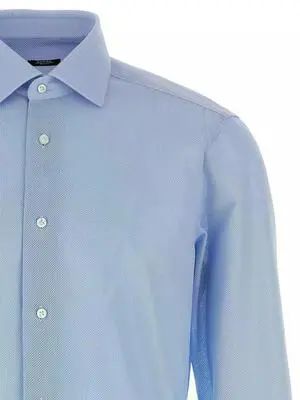 BARBA NAPOLI Honeycomb-pattern Cotton Shirt