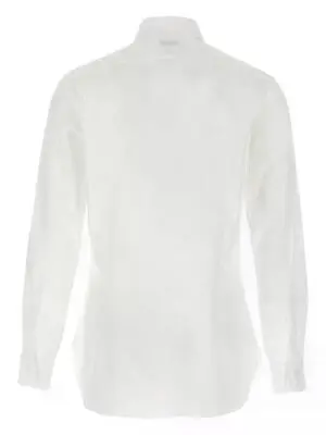 BARBA NAPOLI Honeycomb-pattern Cotton Shirt - White