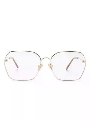 Chloé Oversize Geometric-frame Glasses - Gold