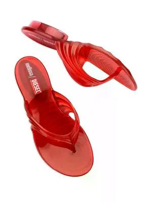 Melissa X Diesel Block Heel Thong Flip-flops - Red