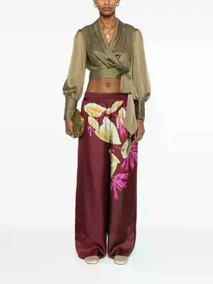 PIERRE-LOUIS MASCIA Floral Print Wide Leg Trousers